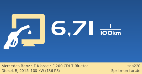 Diesel consumption: Mercedes-Benz - E-Klasse - E 200 CDI T Bluetec ...
